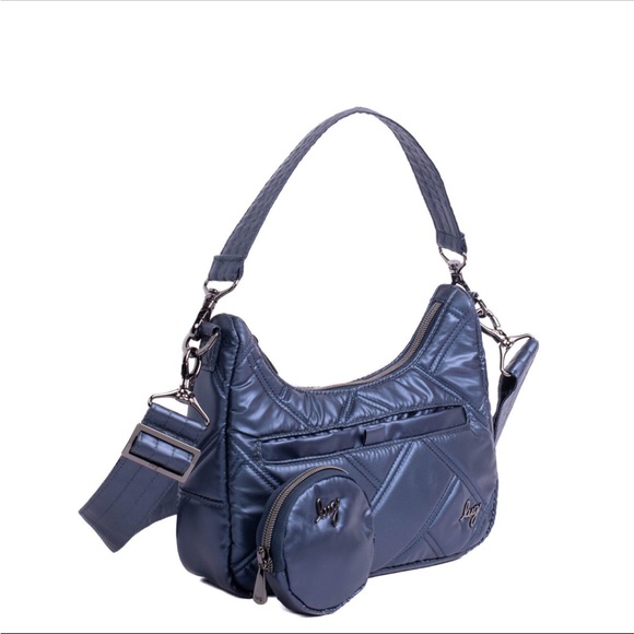 lug | Bags | Lug Curtsy Mini Crossbody In Metallic Indigo Blue | Poshmark